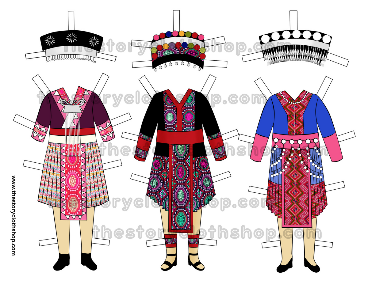 *ADD ON BUNDLE* Hmong Paper Doll Outfits – the story cloth shop