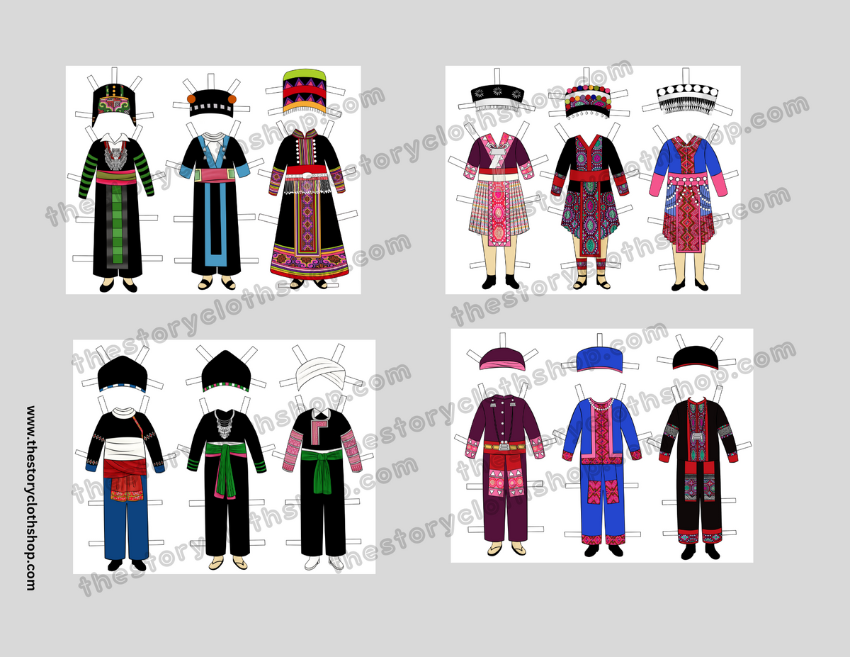 *ADD ON BUNDLE* Hmong Paper Doll Outfits – the story cloth shop