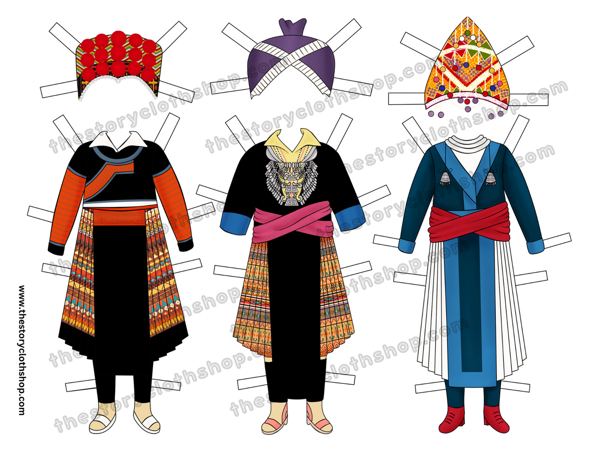 *BUNDLE* Hmong Paper Dolls – the story cloth shop